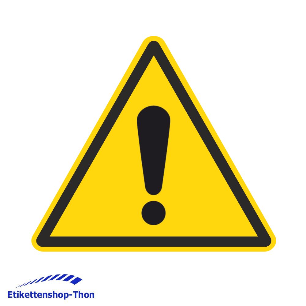 Etikettenshop-Thon - Warnzeichen W001 - Allgemeines Warnzeichen ...